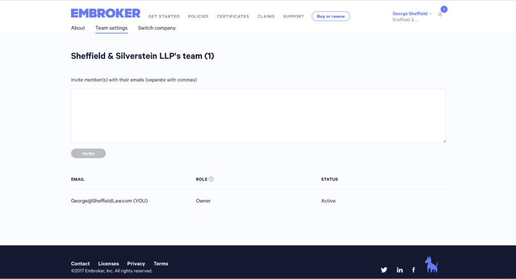 Collaborate on Embroker's Risk Management Platform